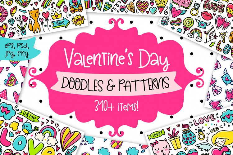 Valentine's Day Clipart & Patterns! by | Design Bundles